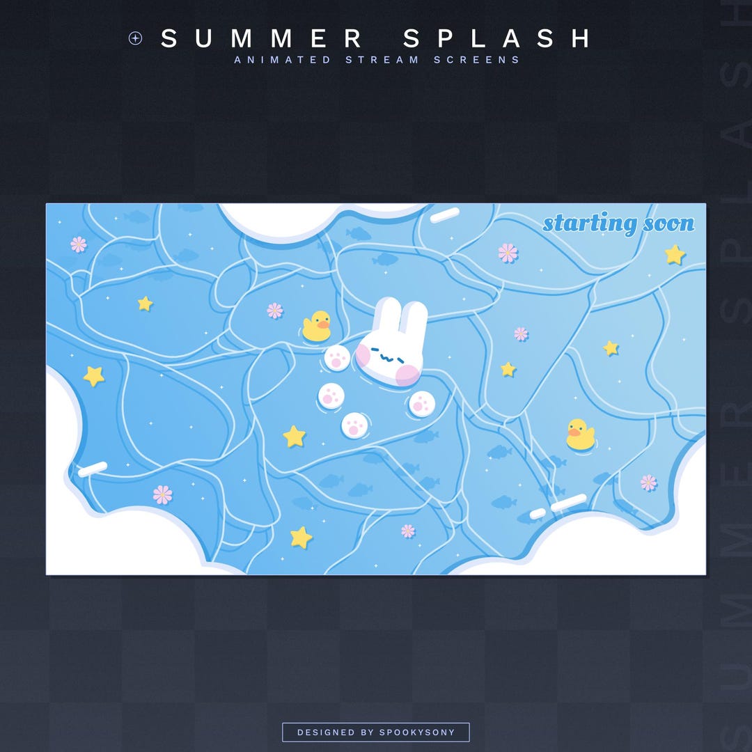 Summer Splash Animated Stream Screen | Stream Scene | Blue Summer ...