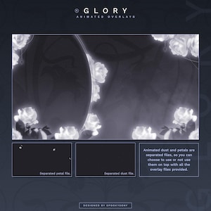 Glory Animated Stream Overlays | Stream Scene | Dark Rose Overlays | Vtuber Assets | Gothic ...