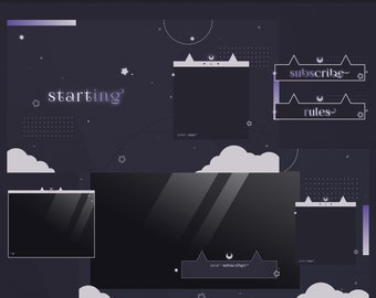 Gothic Cute Animated Stream Package Gaming Chatting Overlays Twitch Panels Animated Alerts Dark ...