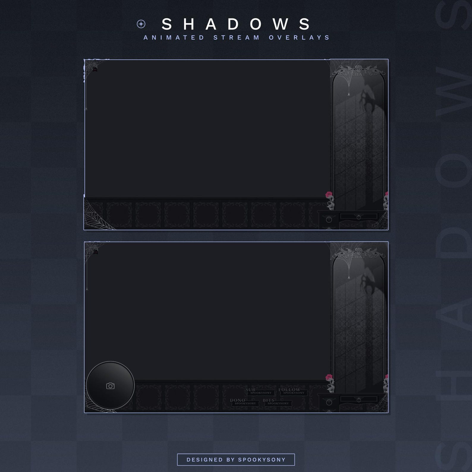Shadows Animated Stream Package | Gaming Chatting Overlays | Twitch ...
