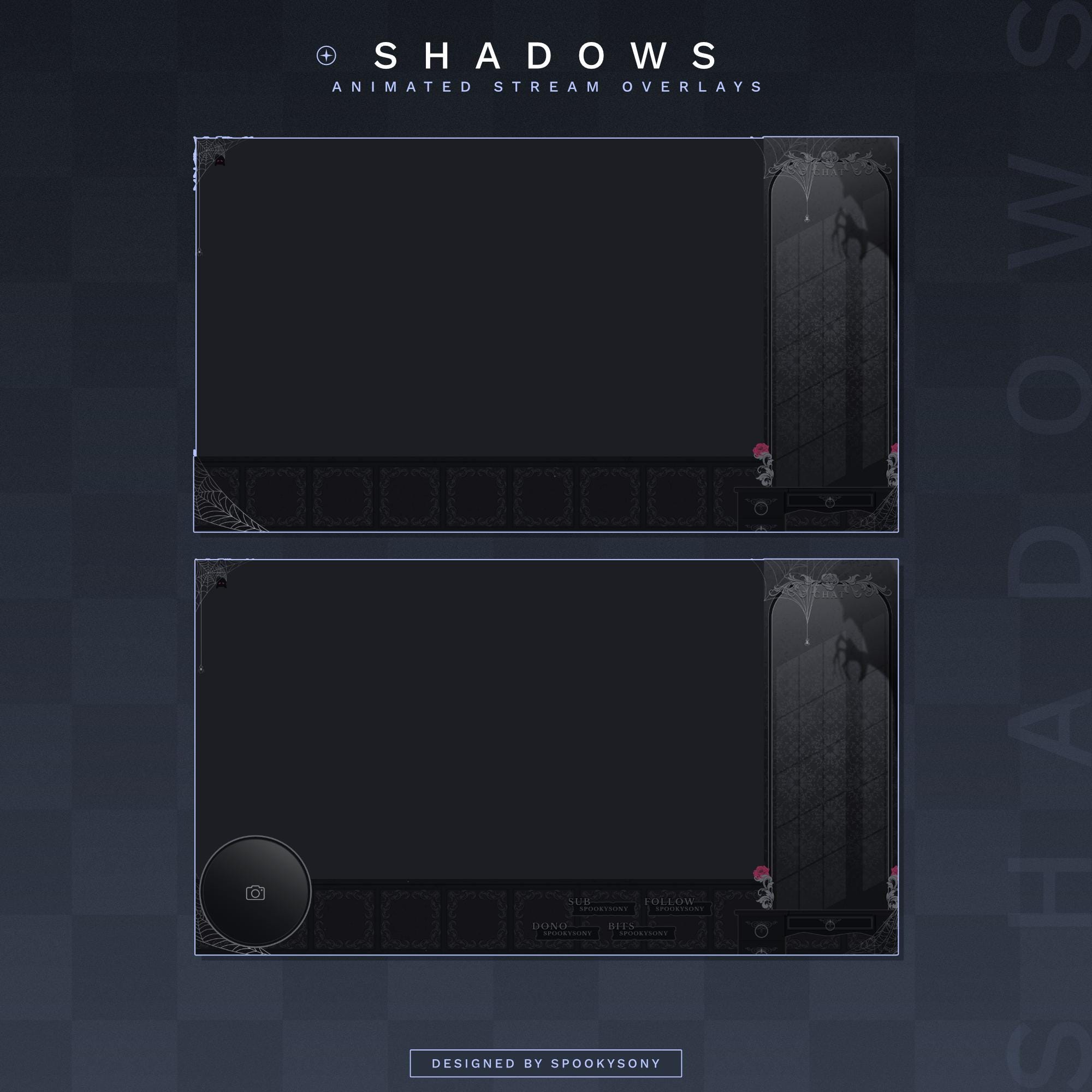 Shadows Animated Stream Package | Gaming Chatting Overlays | Twitch ...