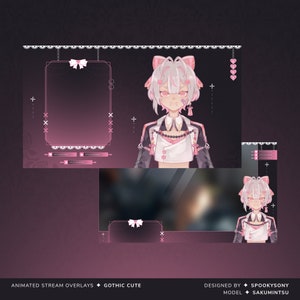 Gothic Cute Animated Stream Package Gaming Chatting Overlays Twitch Panels Animated Alerts Dark ...