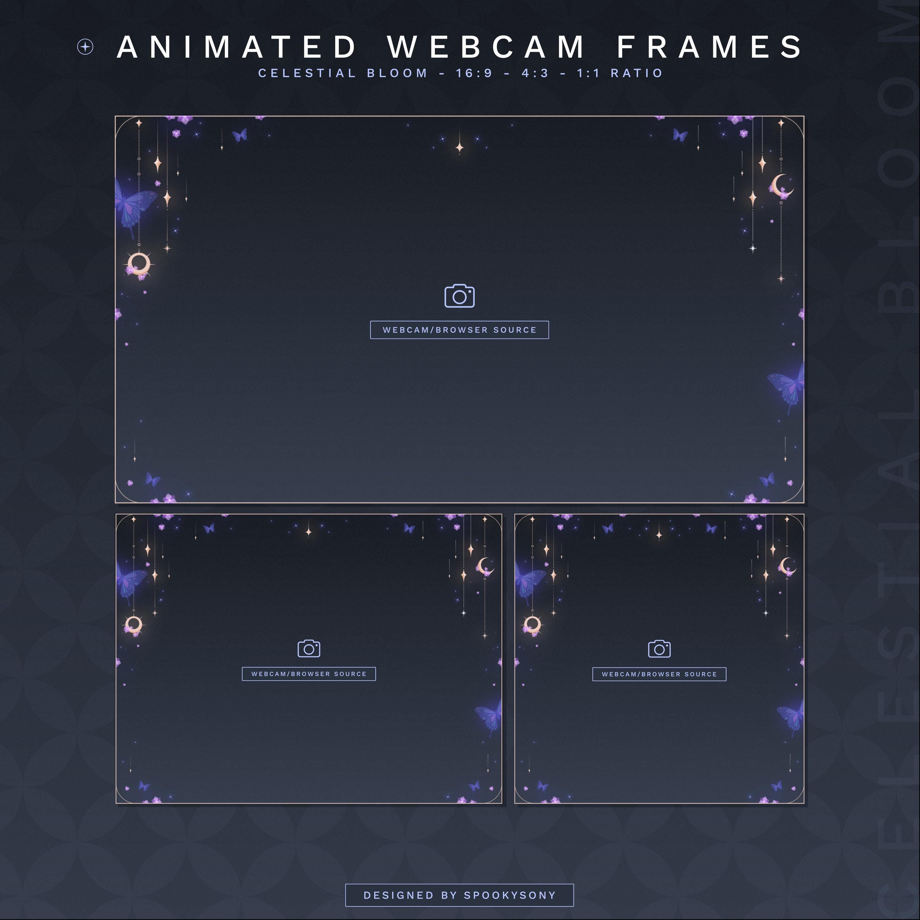 Animated Webcam Frames | Celestial Bloom | Gaming Chatting Overlays ...