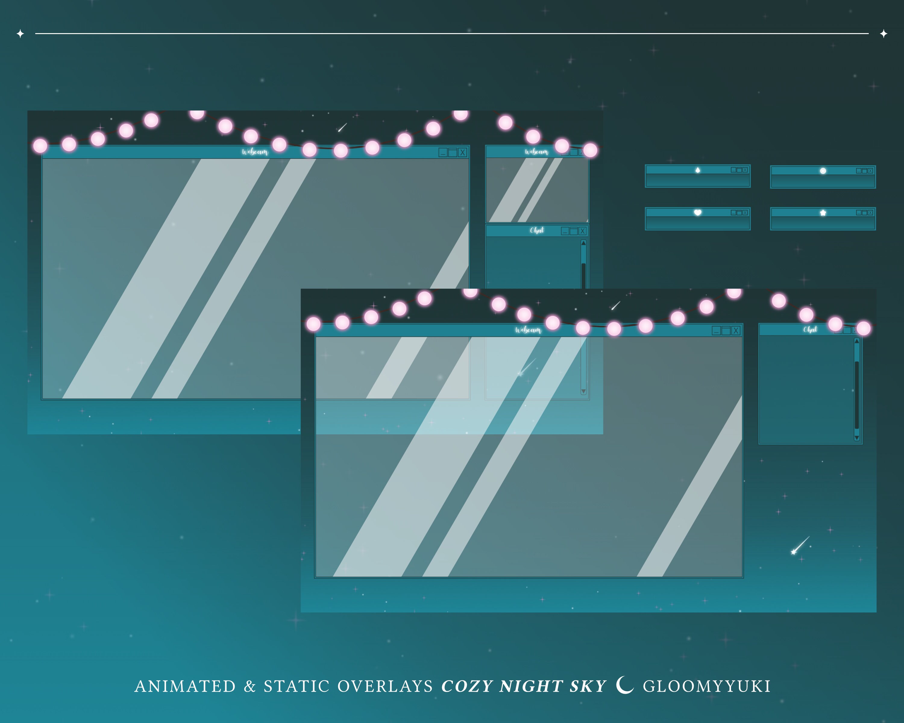 Cozy Night Sky Stream Package Animated Stream Overlay - Etsy Australia