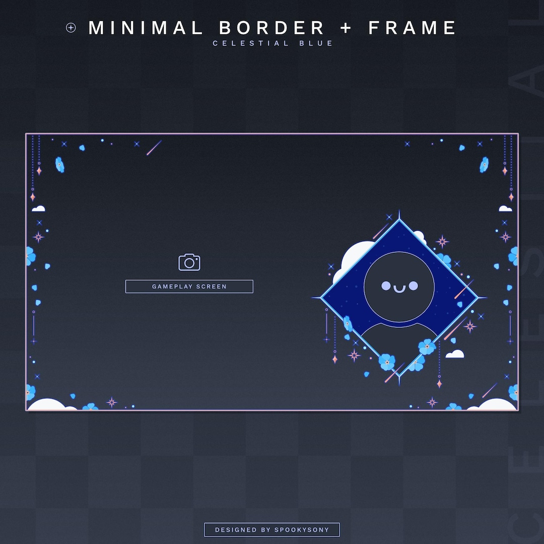 Static Border Overlay + Webcam Frame | Celestial Bloom | Gaming ...