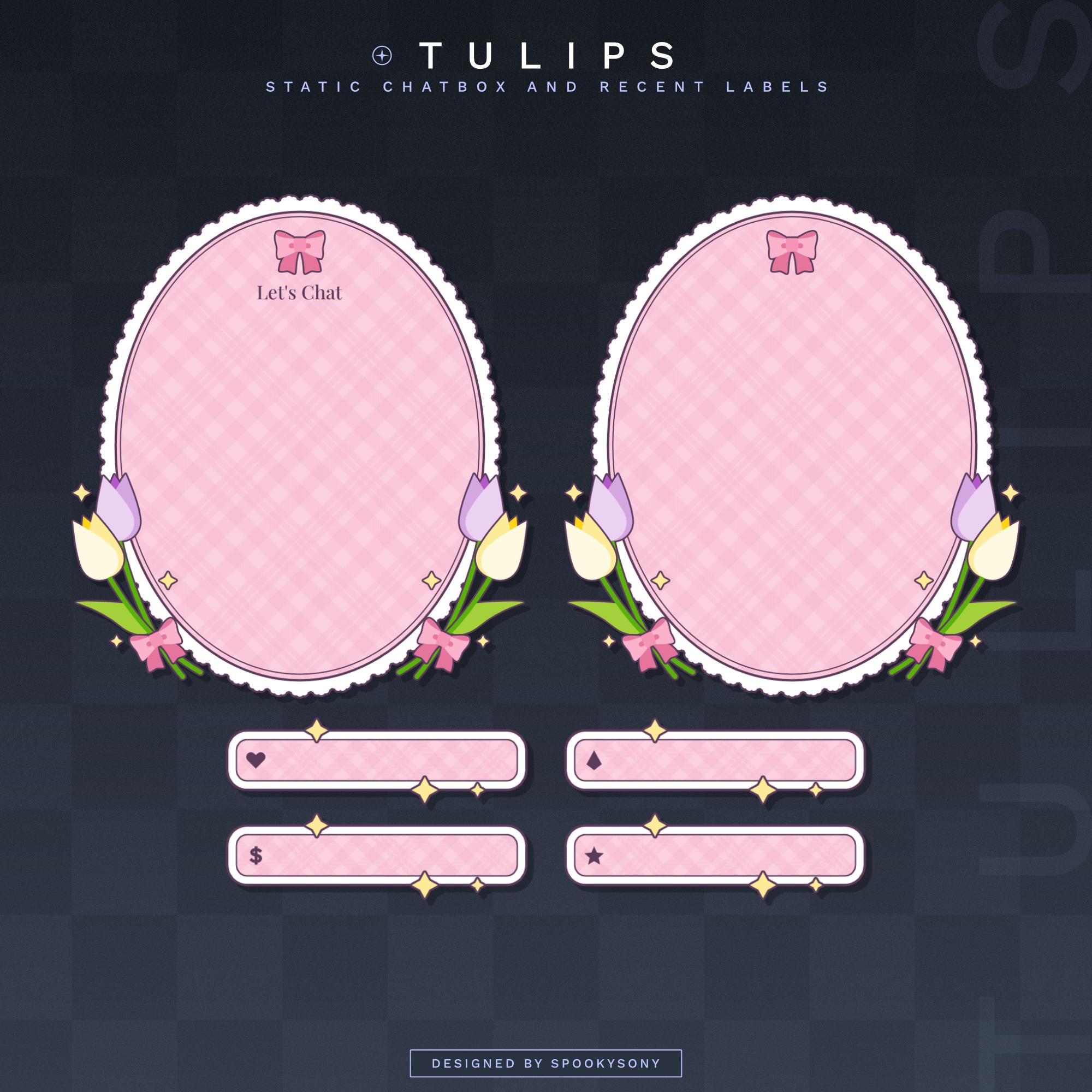 Tulips Static Stream Set | Webcam Frames | Chatbox Frames | Twitch ...