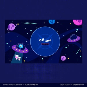 Alien Invasion Animated Stream Package Gaming Chatting Overlays Twitch Panels Animated Alerts ...