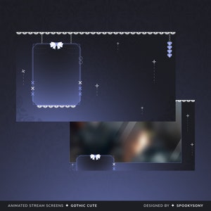 Gothic Cute Animated Stream Package Gaming Chatting Overlays Twitch Panels Animated Alerts Dark ...
