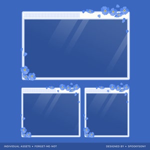 Forget-me-not Static Stream Set Webcam Frames Chatbox Frames Twitch ...
