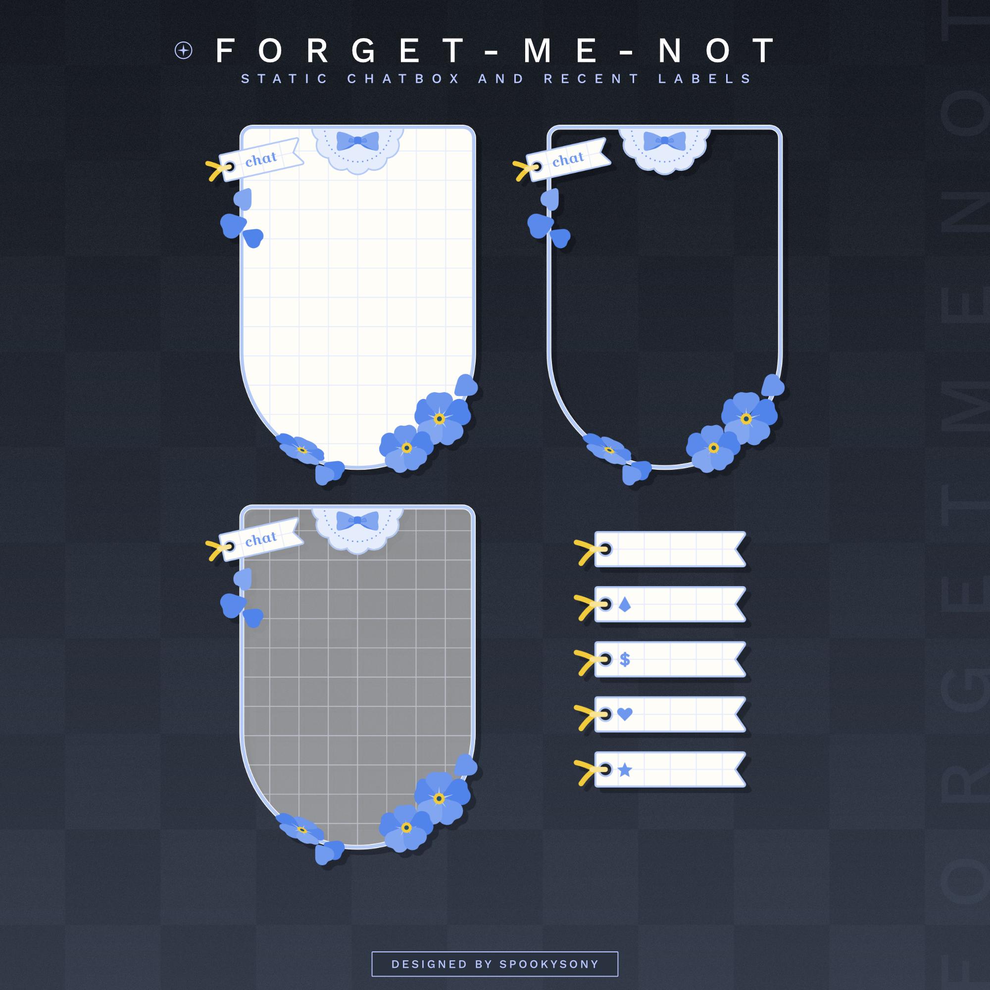 Forget-me-not Static Stream Set | Webcam Frames | Chatbox Frames ...