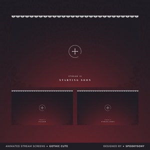 Gothic Cute Animated Stream Package Gaming Chatting Overlays Twitch Panels Animated Alerts Dark ...