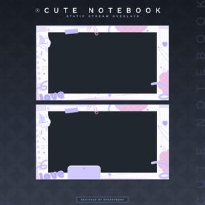 Cute Notebook Static Stream Overlays | Gaming Overlays | Just Chatting ...