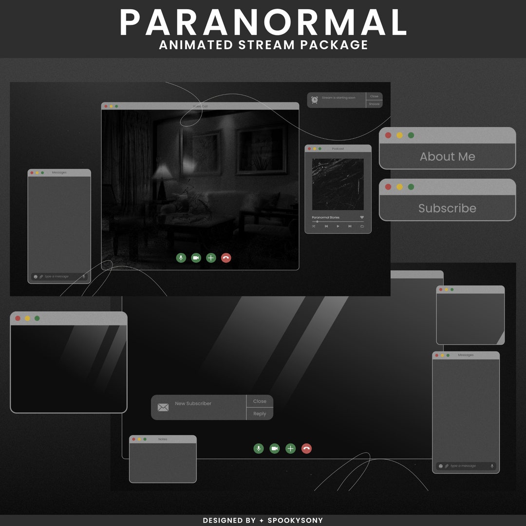 Paranormal Animated Stream Package Gaming Chatting Overlays Twitch ...