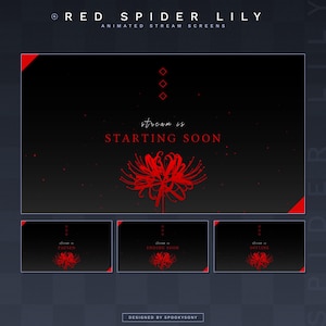 Red Spider Lily Animated Stream Package | Gaming Chatting Overlays ...