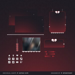 Gothic Cute Animated Stream Package Gaming Chatting Overlays Twitch Panels Animated Alerts Dark ...