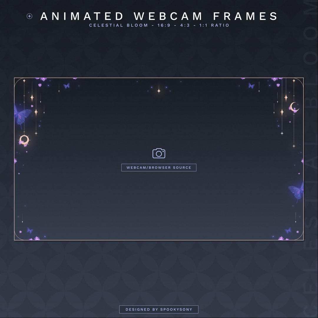 Animated Webcam Frames | Celestial Bloom | Gaming Chatting Overlays ...