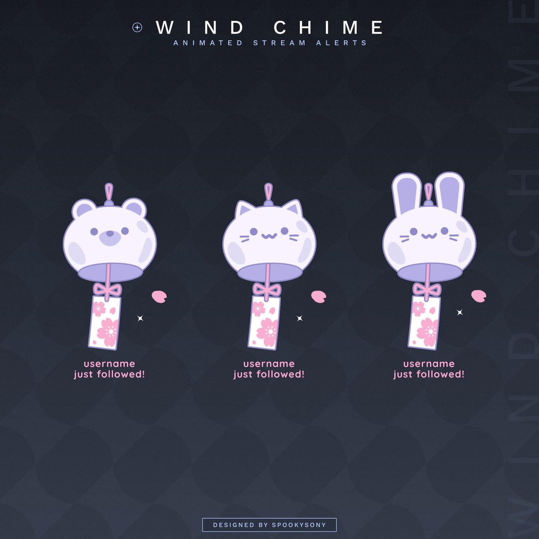 Wind Chime Alerts X3 | Animated | Static Alerts | Twitch Alerts ...