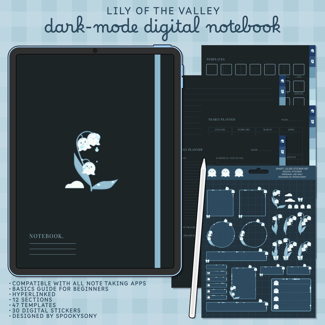 Cute Digital Notebook | Digital Stickers | Planner Templates ...