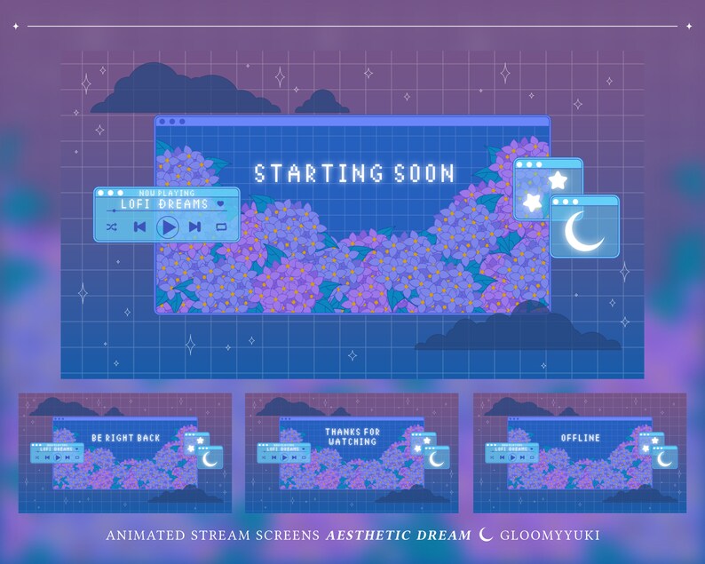 Aesthetic Dream Stream Package Animated Stream Overlay - Etsy Canada