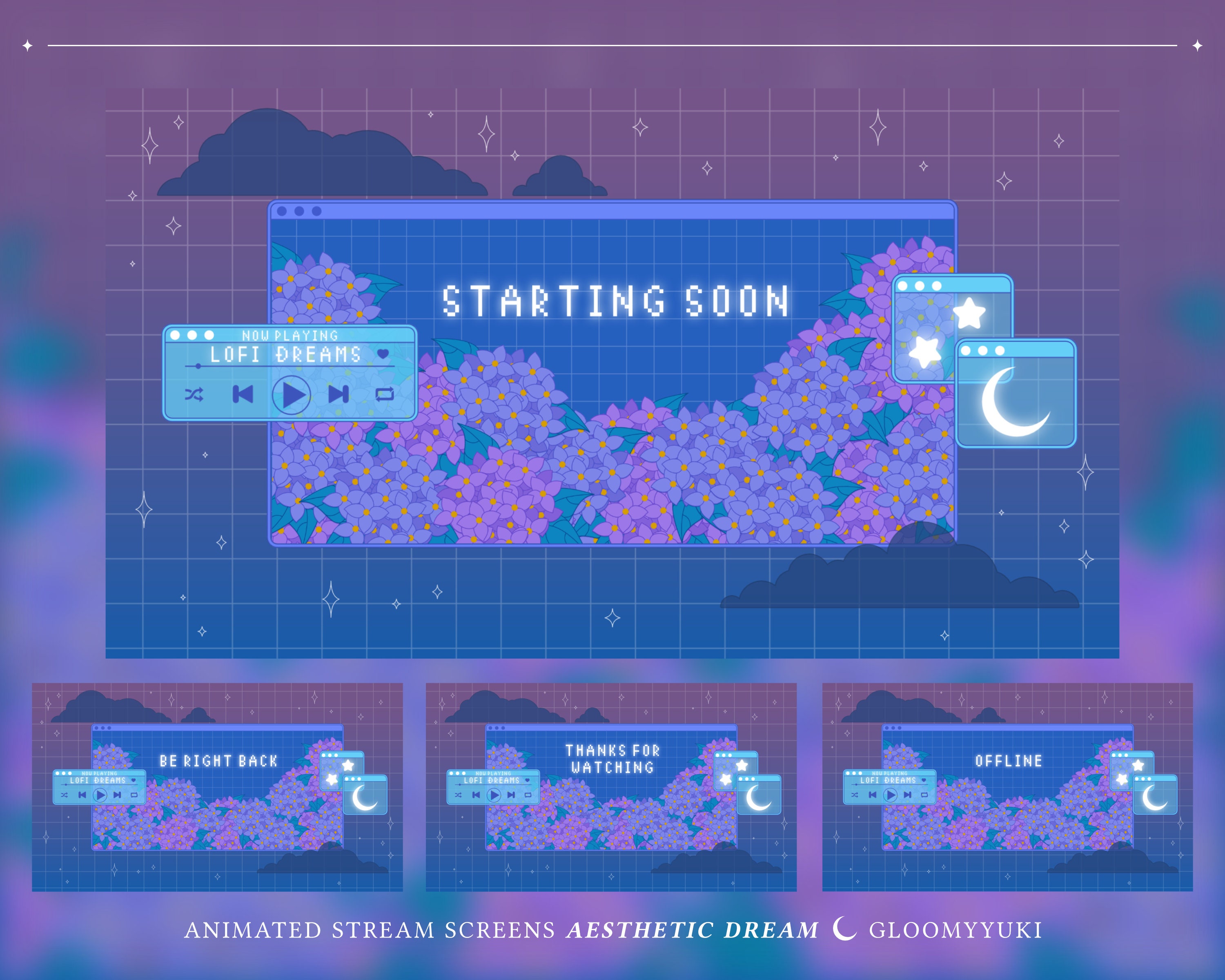 Aesthetic Dream Stream Package Animated Stream Overlay - Etsy Canada