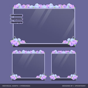 Hydrangea Static Stream Set Webcam Frames Chatbox Frames Twitch Panels ...