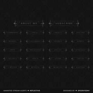 Reflective Animated Stream Package Gaming Chatting Overlays Twitch ...