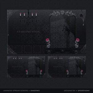 Shadows Animated Stream Package Gaming Chatting Overlays Twitch Panels Animated Alerts Gothic ...