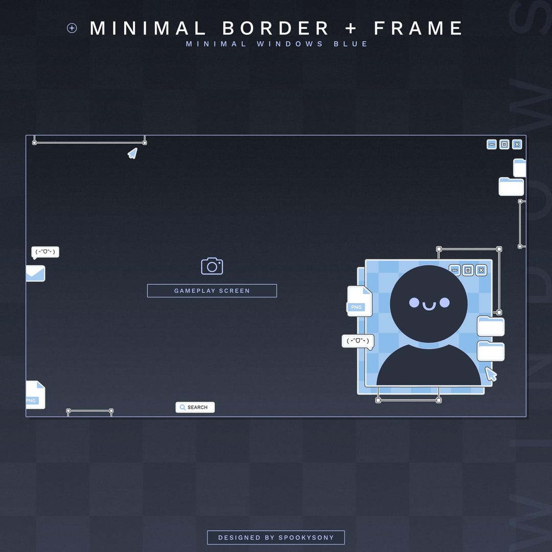 Static Border Overlay + Webcam Frame | Cute Windows Theme | Gaming ...