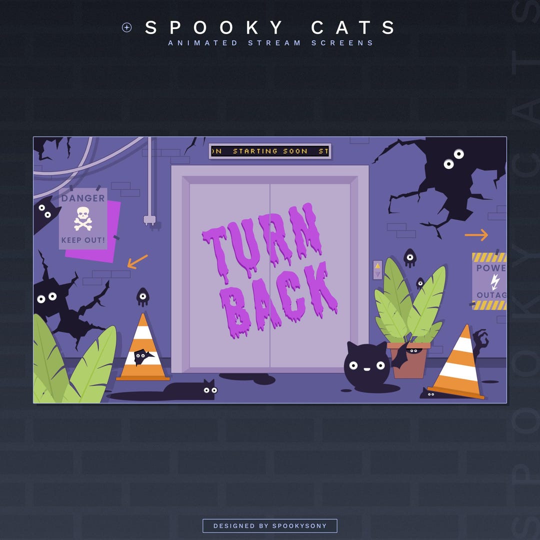 Spooky Cats Animated Stream Screen | Stream Scene | Spooky Dark ...