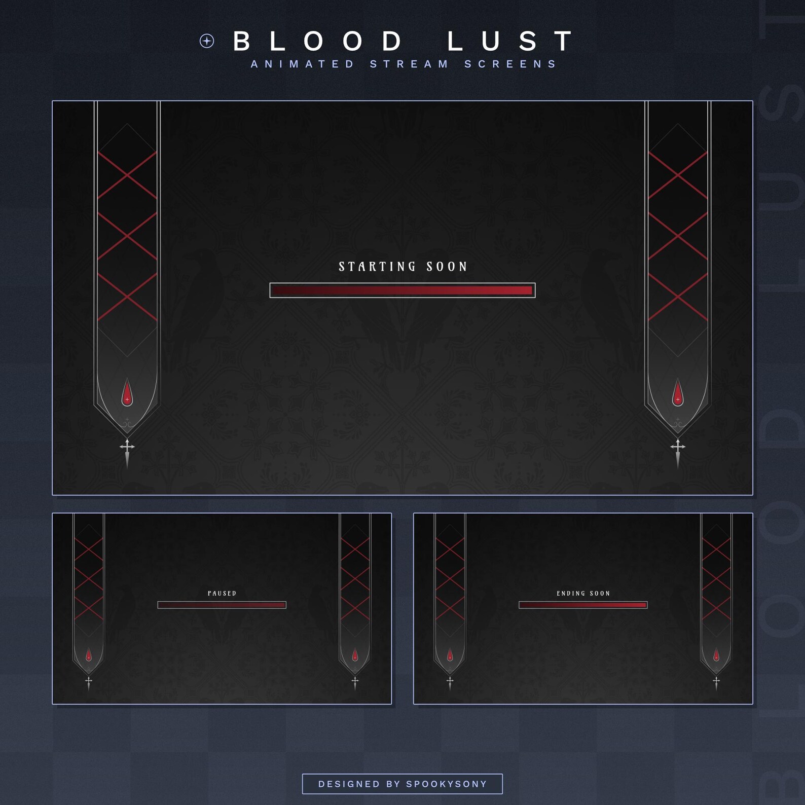 Blood Lust Animated Stream Package | Gaming Chatting Overlays | Twitch ...