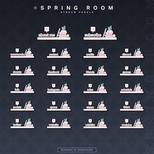 Spring Room Static Stream Package | Gaming Chatting Overlays | Twitch ...
