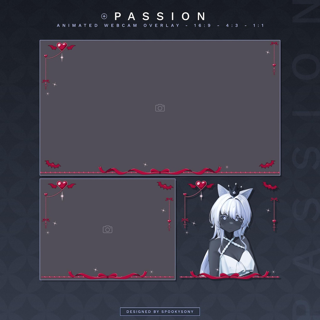 Animated Webcam Frames | Passion Hearts | Gaming Chatting Overlays ...