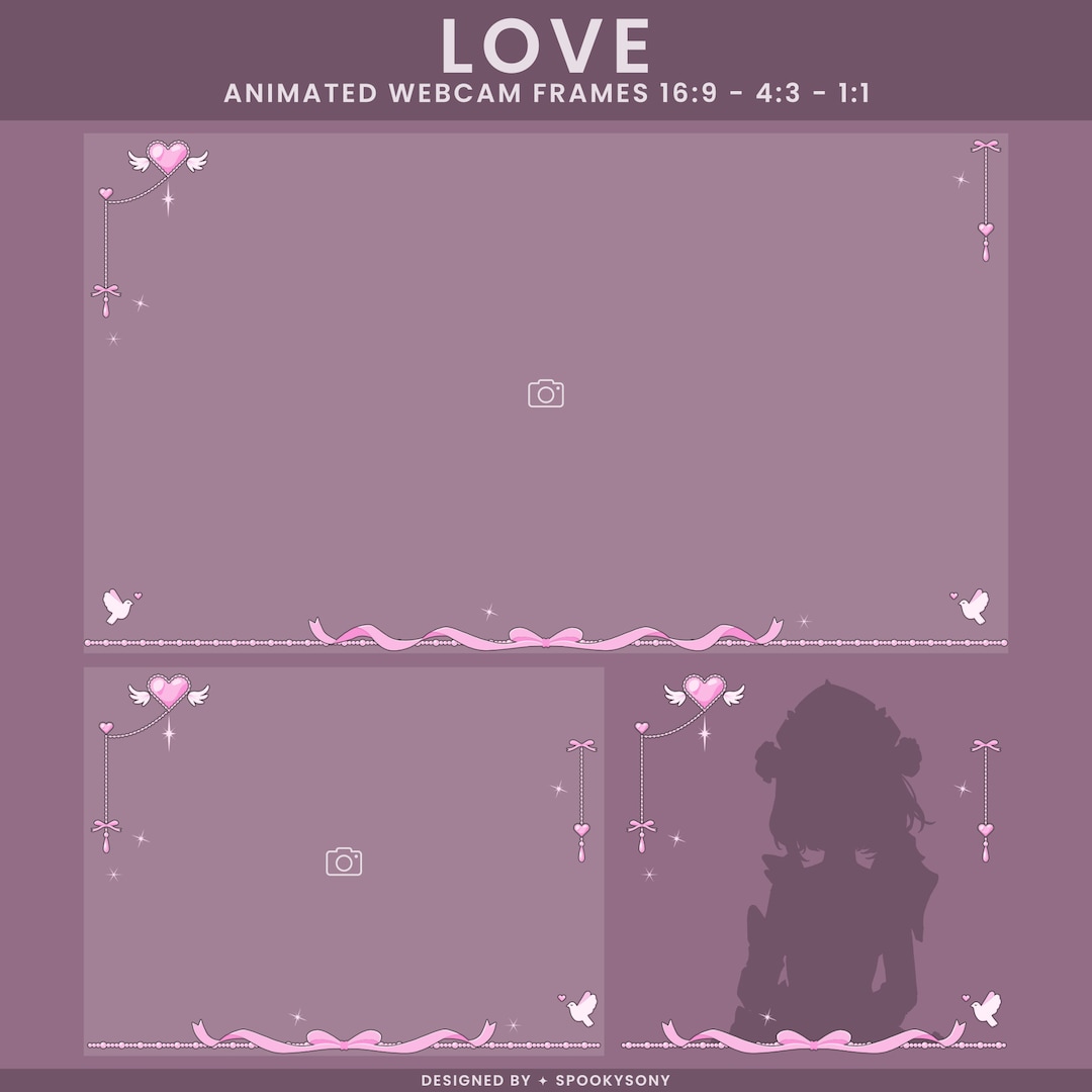 Animated Webcam Frames Love Hearts Gaming Chatting Overlays Valentines ...