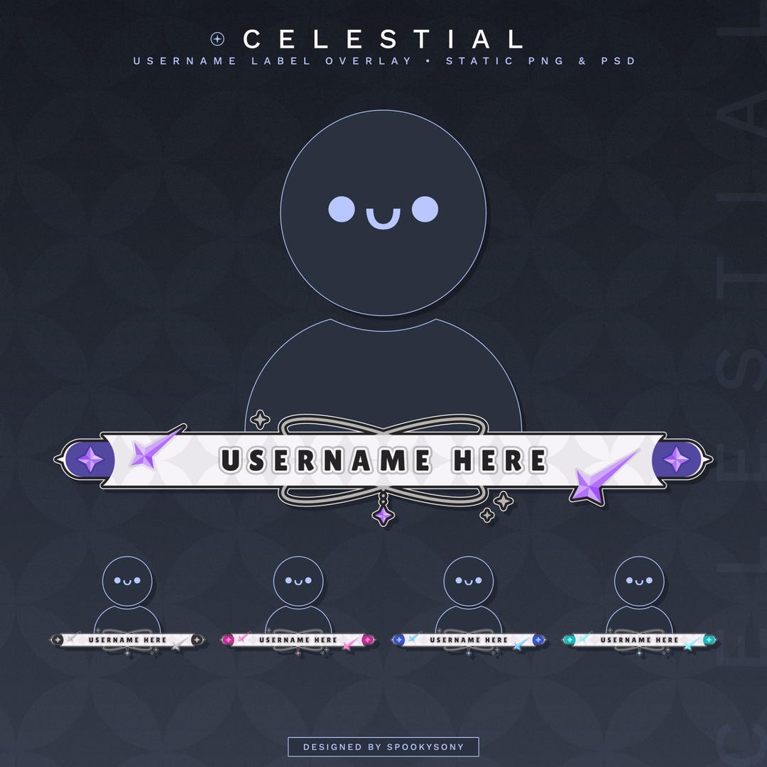 Username Label Overlay | Celestial | Static PNG and PSD | Gaming ...