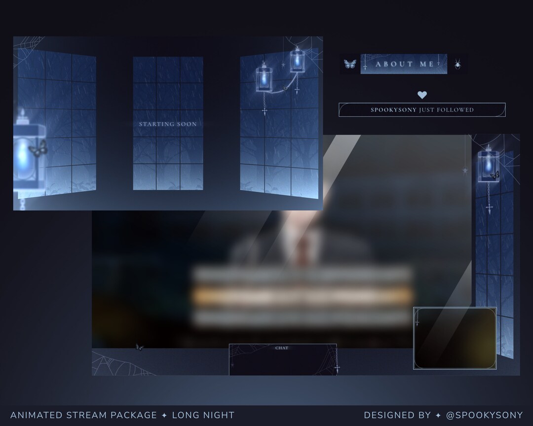 Long Night Animated Stream Package Gaming Chatting Overlays Twitch ...