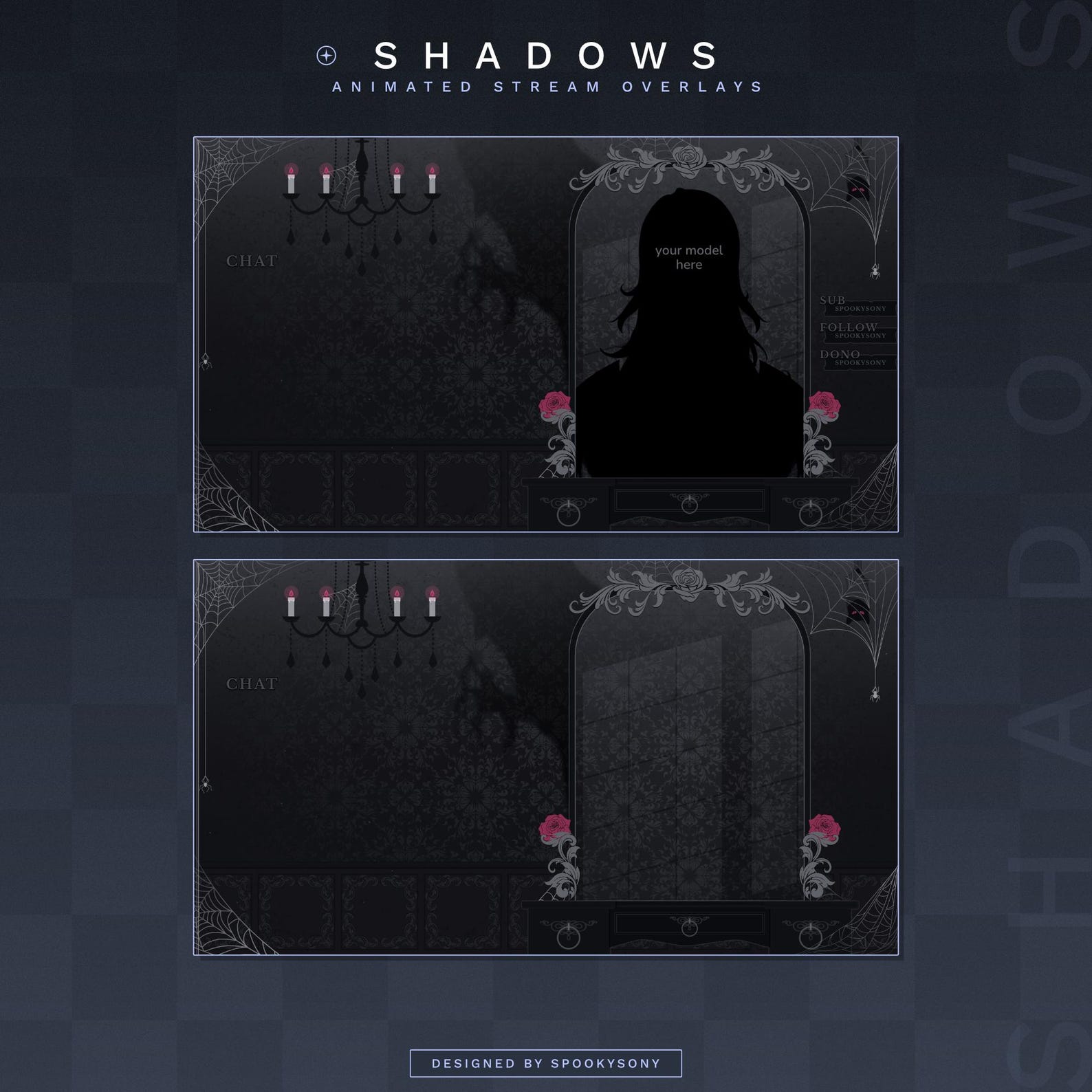 Shadows Animated Stream Package | Gaming Chatting Overlays | Twitch ...