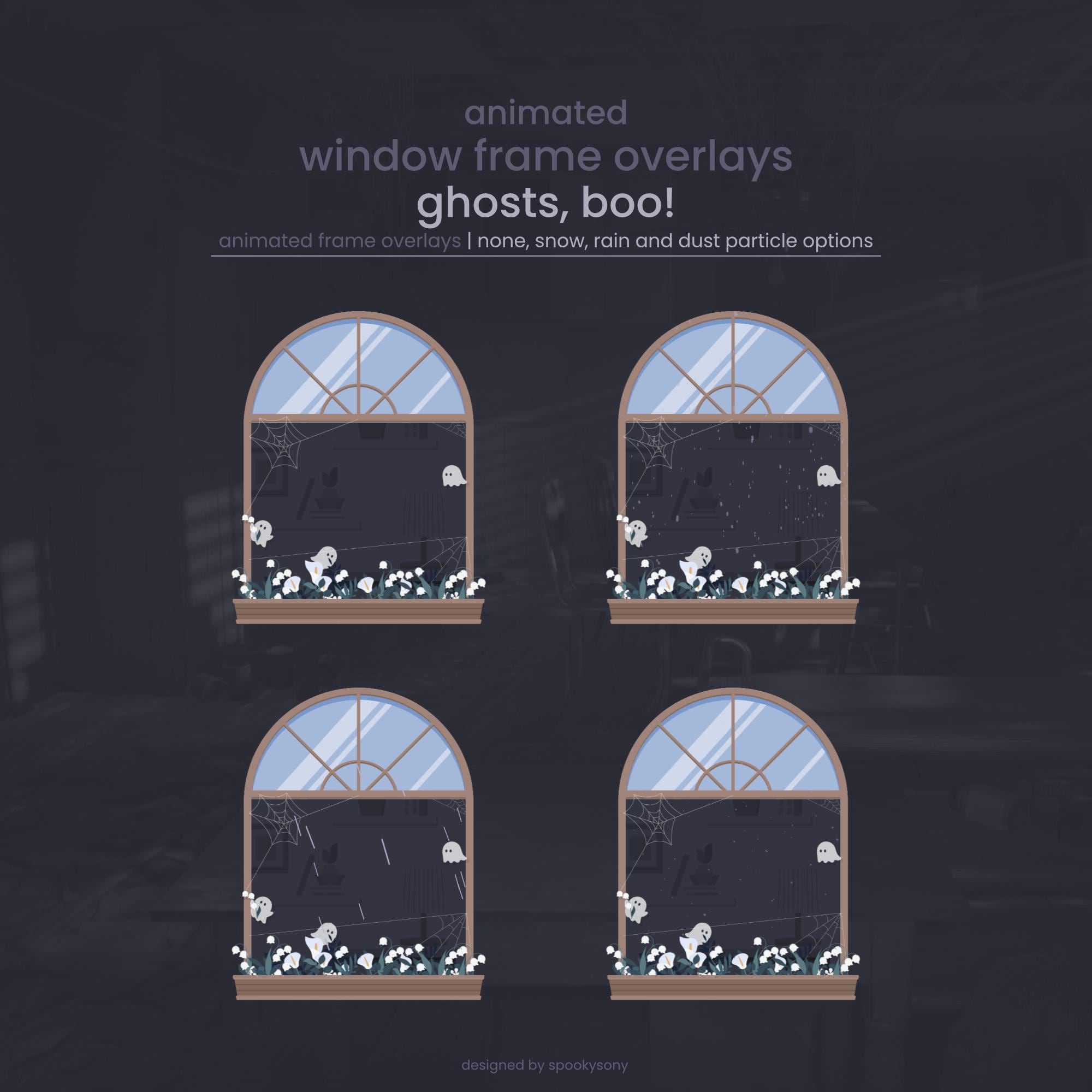Animated Frame Overlay | Ghosts, Boo! | Border Overlay | Webcam Frame ...
