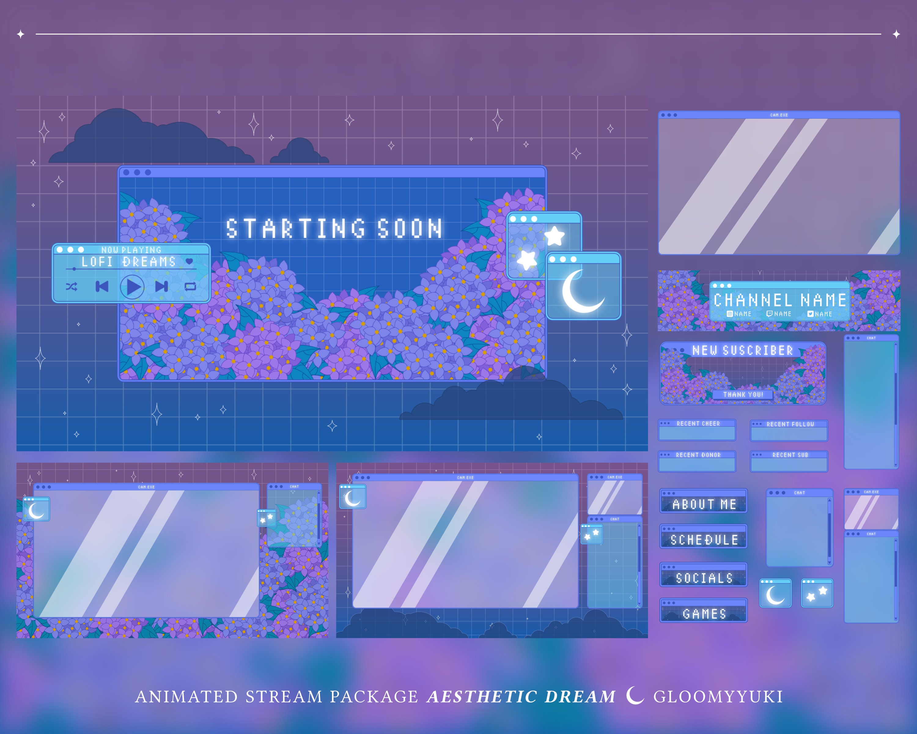 Aesthetic Dream Stream Package Animated Stream Overlay - Etsy Canada