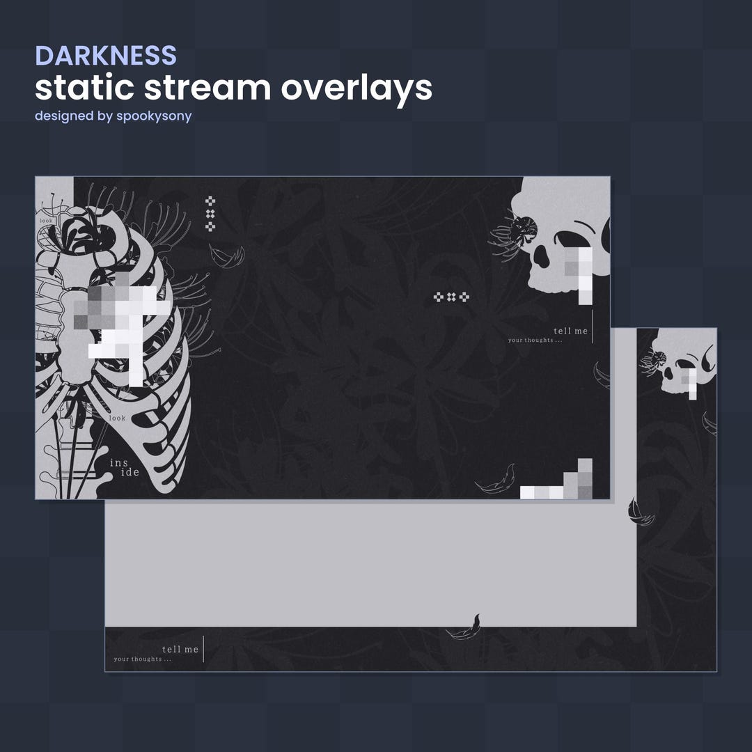 Static Stream Overlays | Darkness | Gaming Overlays | Just Chatting ...