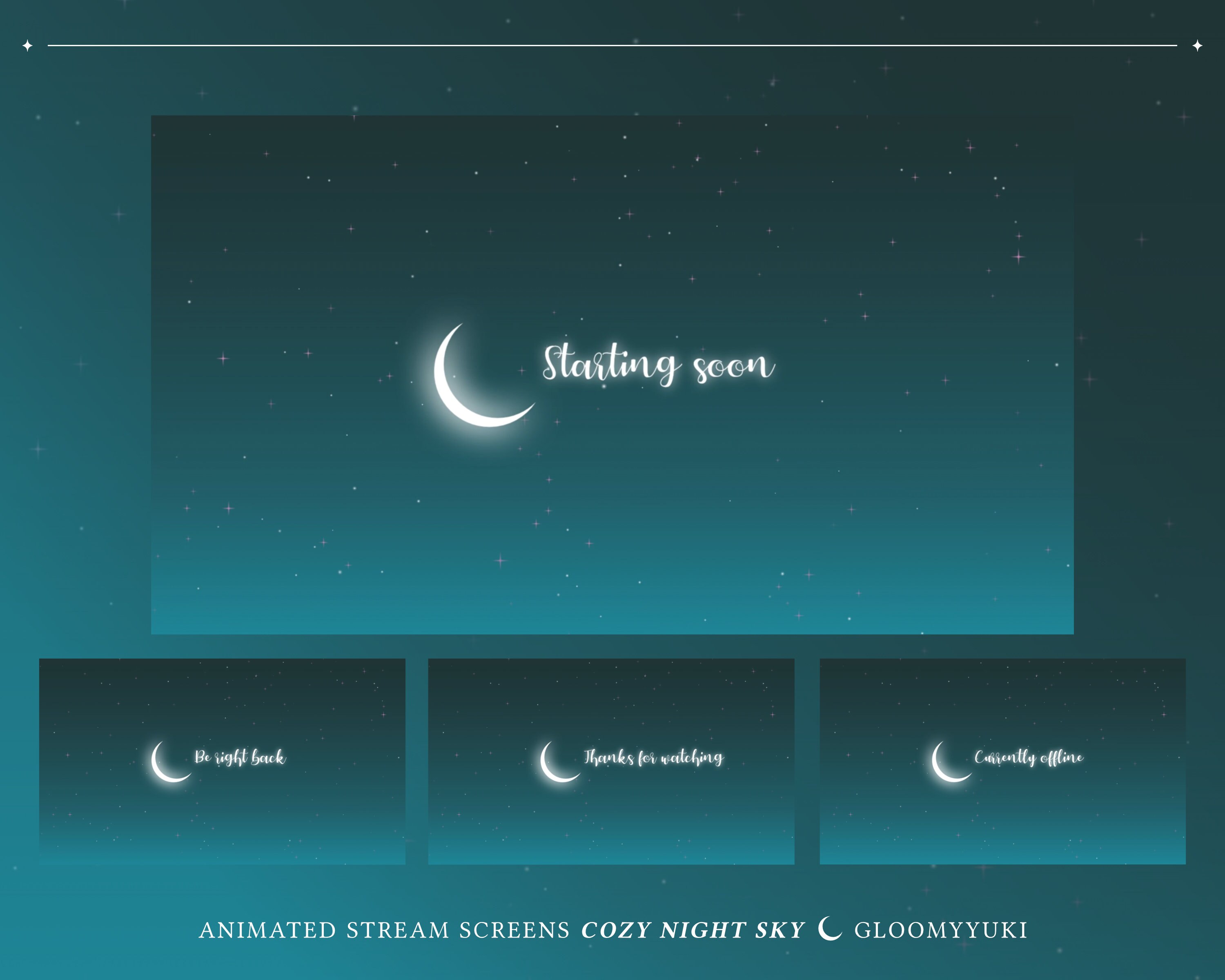 Cozy Night Sky Stream Package Animated Stream Overlay - Etsy Australia