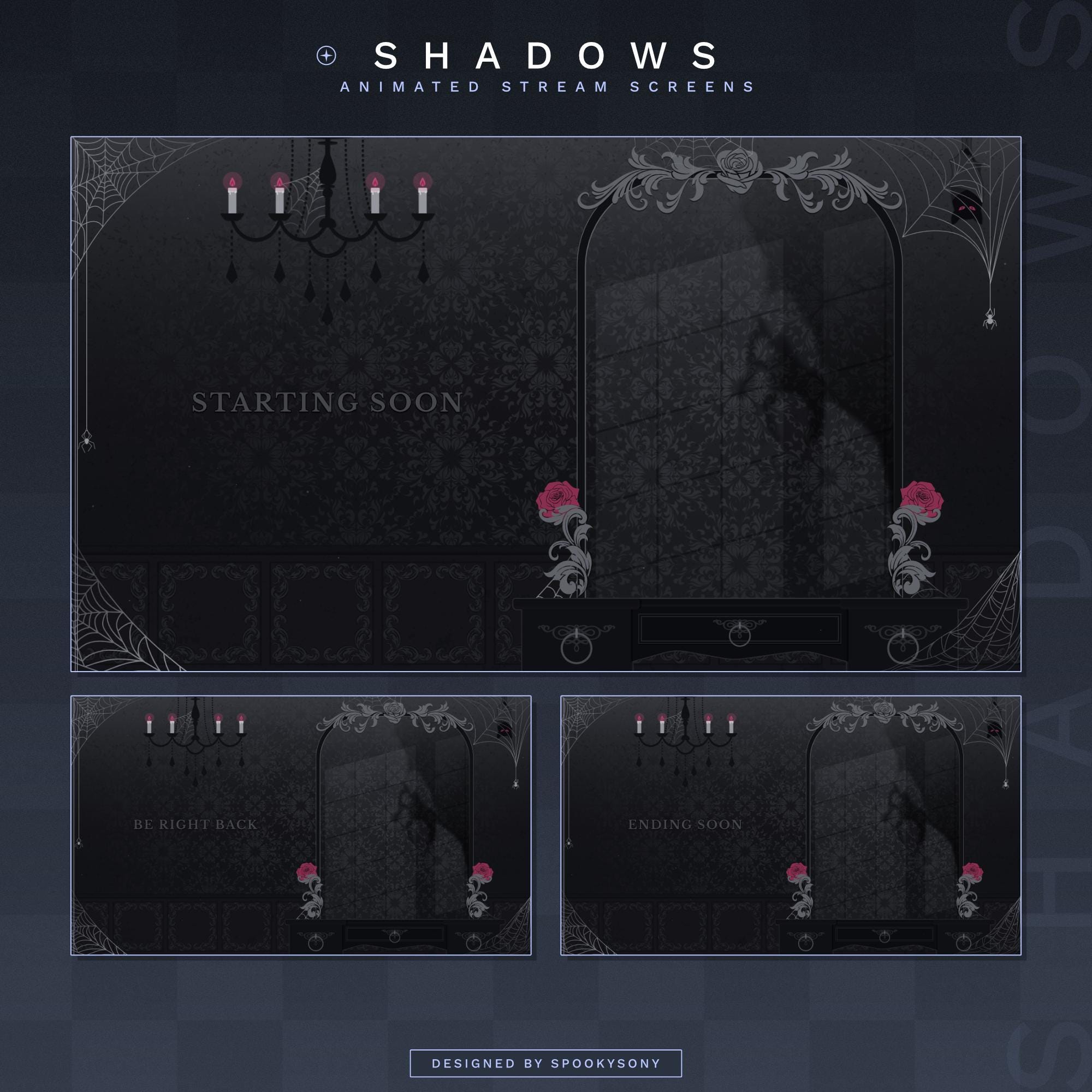 Shadows Animated Stream Package | Gaming Chatting Overlays | Twitch ...