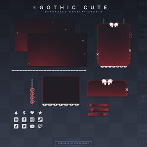 Gothic Cute Animated Stream Package | Gaming Chatting Overlays | Twitch Panels | Animated Alerts ...