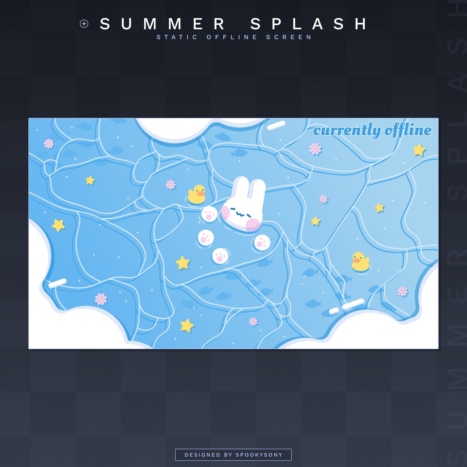 Summer Splash Animated Stream Screen | Stream Scene | Blue Summer ...