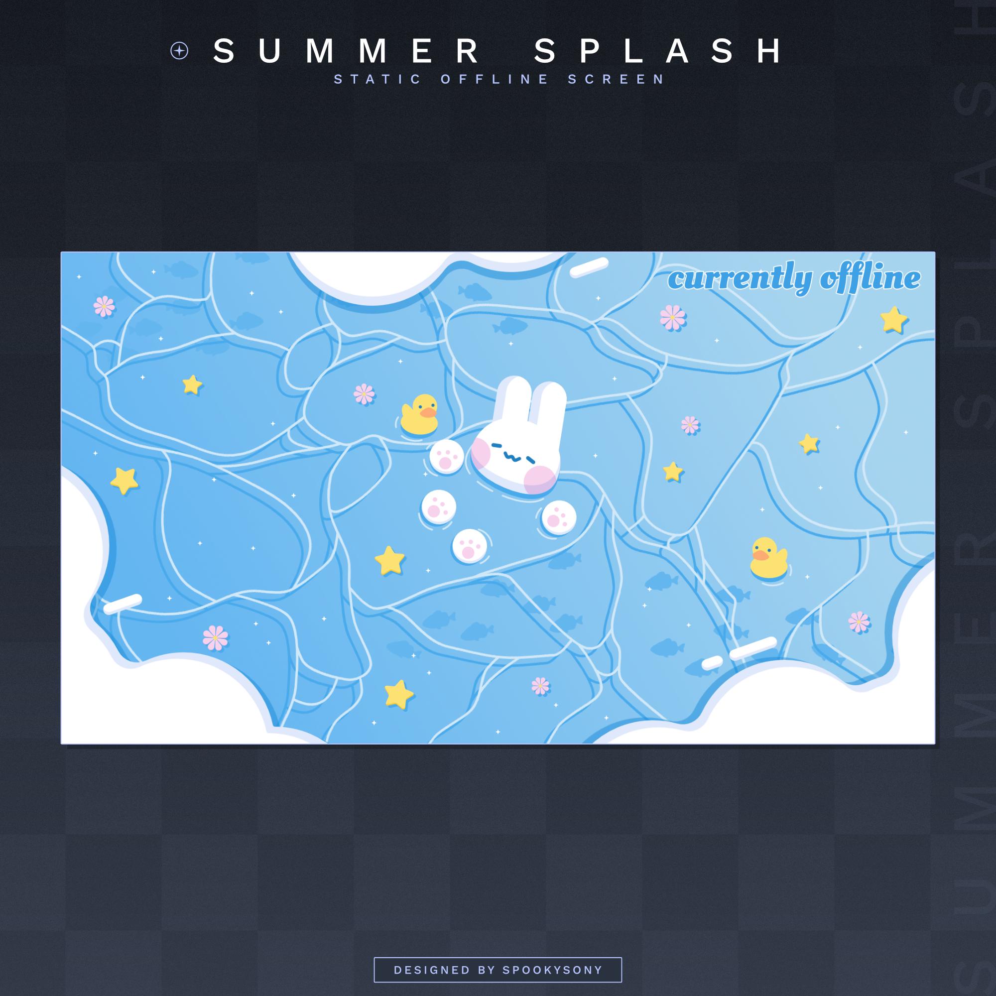Summer Splash Animated Stream Screen | Stream Scene | Blue Summer ...