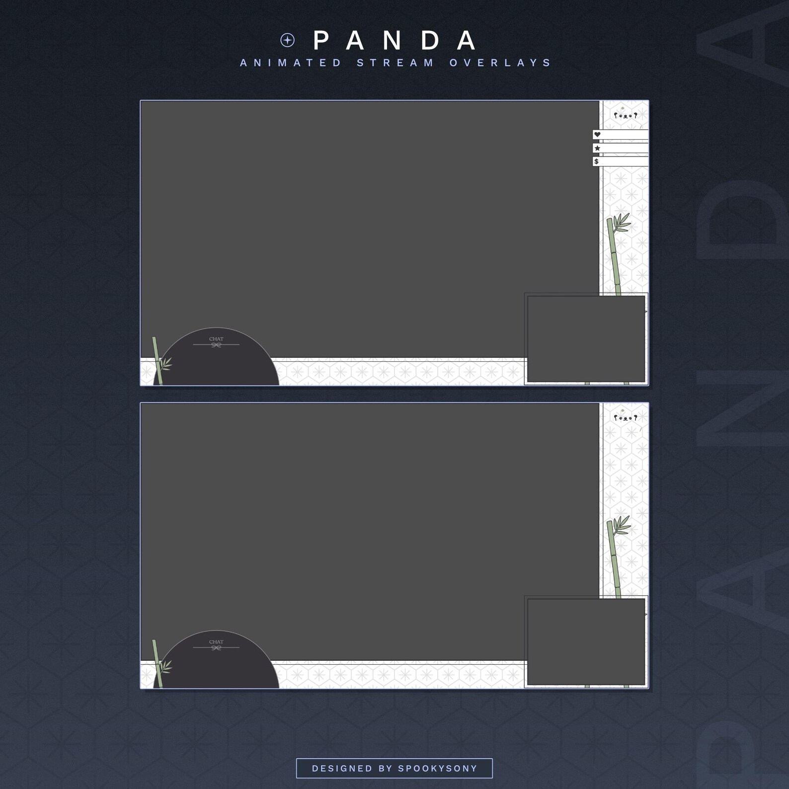 Panda Animated Stream Package | Gaming Chatting Overlays | Twitch ...