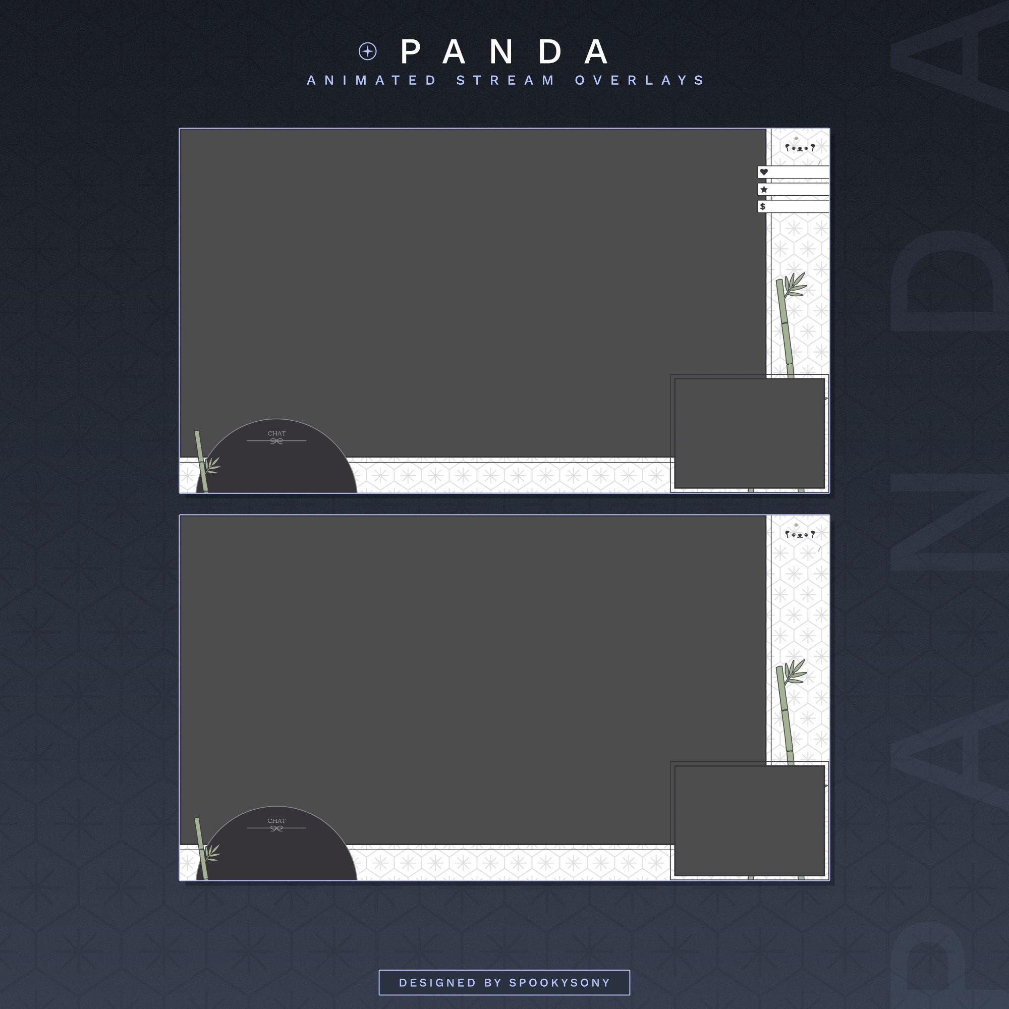 Panda Animated Stream Package | Gaming Chatting Overlays | Twitch ...