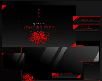 Gothic Cute Animated Stream Package Gaming Chatting Overlays Twitch Panels Animated Alerts Dark ...