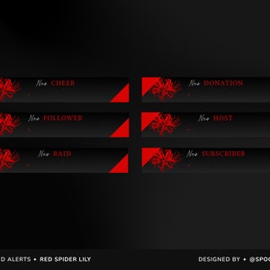 Red Spider Lily Animated Stream Package Gaming Chatting Overlays Twitch ...