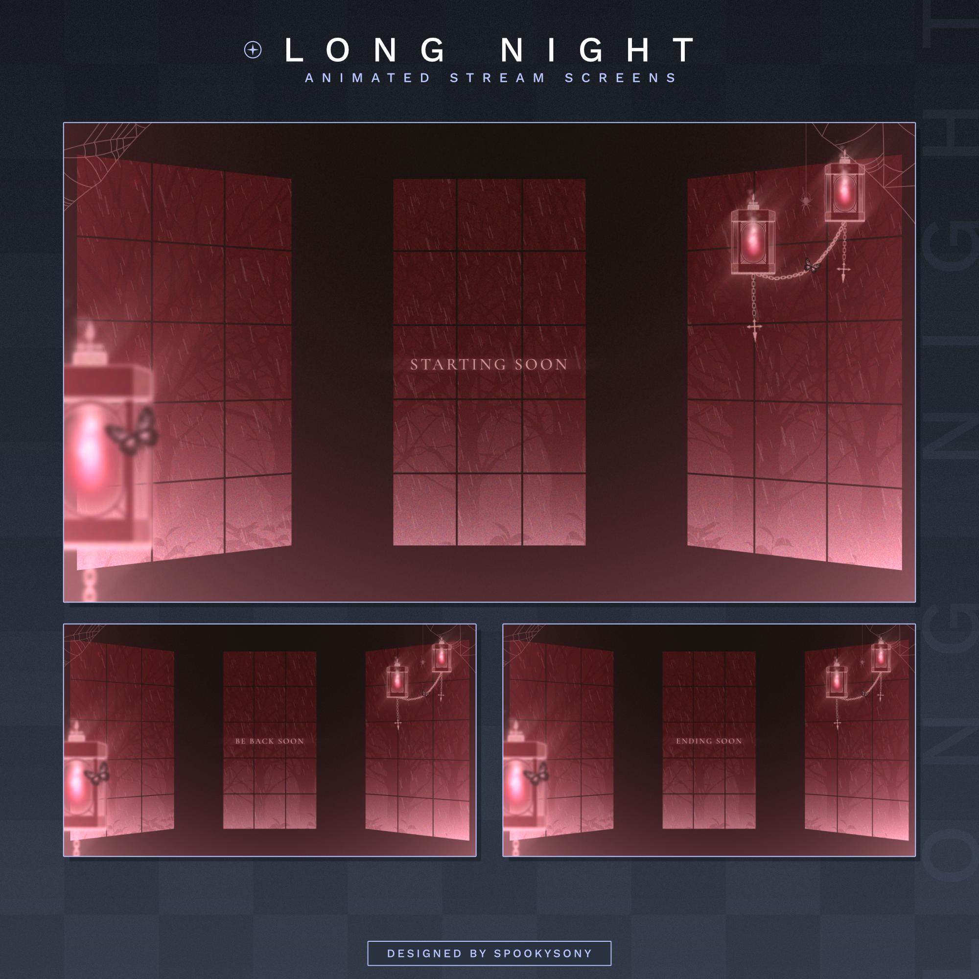 Long Night Animated Stream Package | Gaming Chatting Overlays | Twitch ...