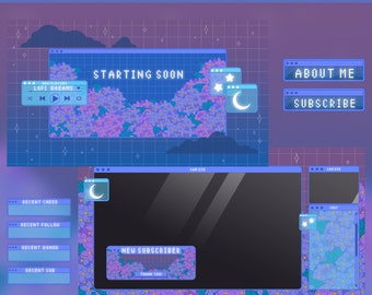 Gothic Cute Animated Stream Package Gaming Chatting Overlays Twitch Panels Animated Alerts Dark ...